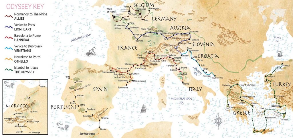 Europe-bike-tour-map-routes-odyssey - Bike Odyssey