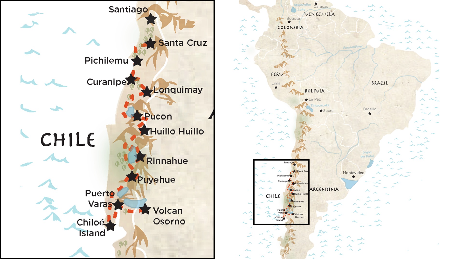 Che 2026 map Chile bike tour - Bike Odyssey